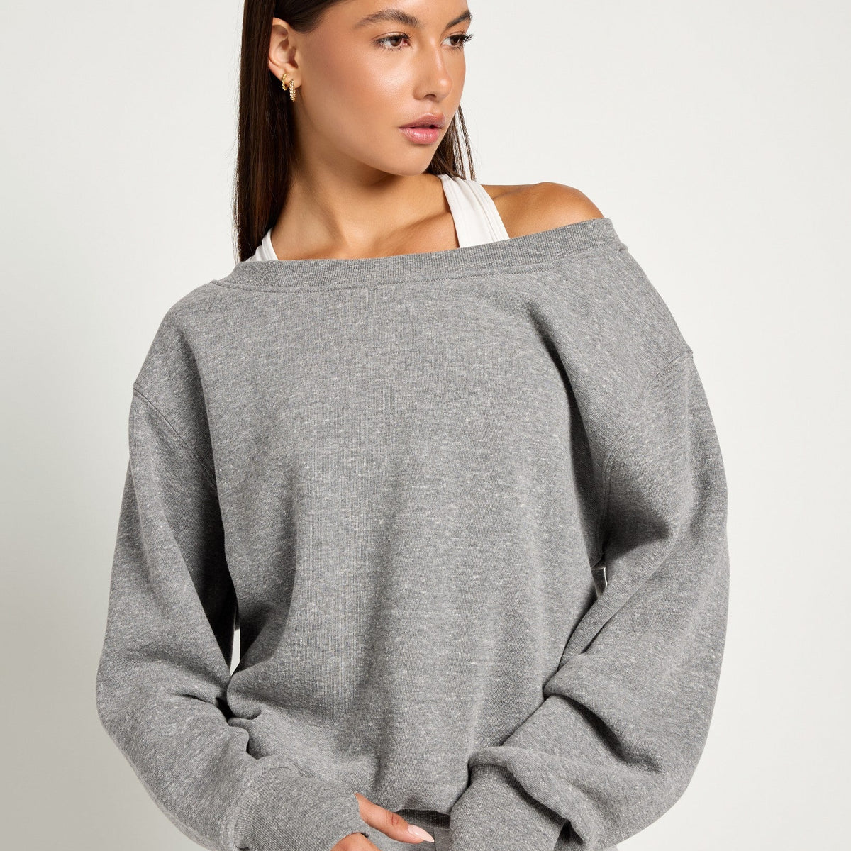 Interval One-Shoulder Pullover - Sporty Chic Cozy Fleece